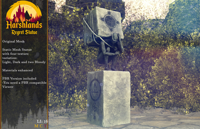 Second Life Marketplace - [Harshlands] Regret Statue